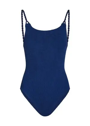 Hunza G Camille Crinkle Swimsuit - Navy