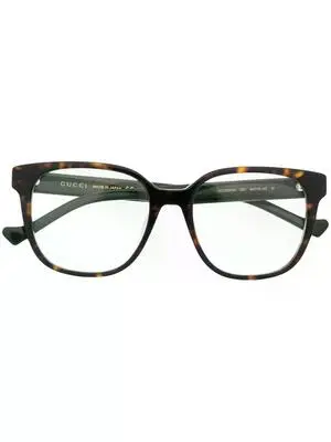 Gucci Tortoiseshell Square-frame Glasses - Brown