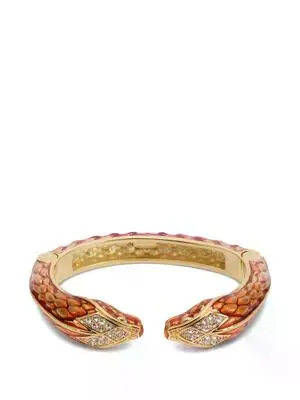Roberto Cavalli Serpentine Crystal-embellished Bracelet - Gold