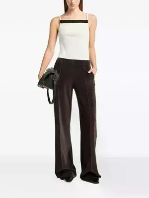 COURREGES Pintucked Velvet Track Pants