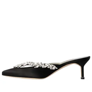 Balenciaga Embellished Mule With Kitten Heel - Black