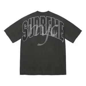 Supreme Ss26 Rhinestone Script S/s T-shirt - Black