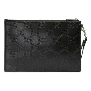 Gucci Gg Embossed Pouch - Black