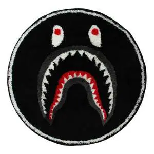 A BATHING APE Shark Rug Mat - Black
