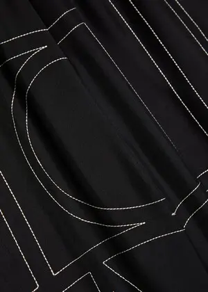 TOTEME Logo-monogrammed Wide-leg Silk Trousers