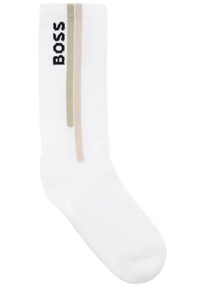 BOSS Logo-intarsia Cotton-blend Socks