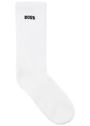BOSS Logo-intarsia Cotton-blend Socks