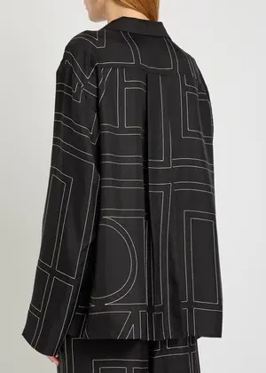TOTEME Logo-monogrammed Silk Shirt