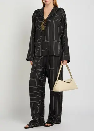 TOTEME Logo-monogrammed Silk Shirt