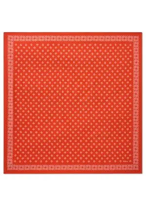 Mulberry Printed Cotton Scarf - Orange