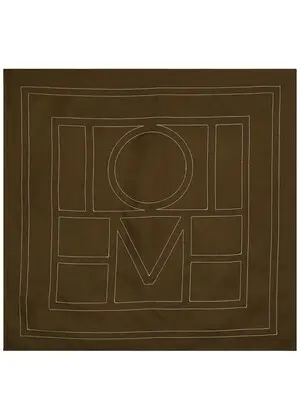 TOTEME Logo-monogrammed Silk Scarf - Moca
