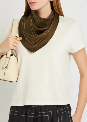 TOTEME Logo-monogrammed Silk Scarf