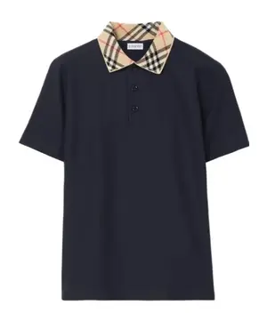 Burberry Check-collar Cotton Polo Shirt