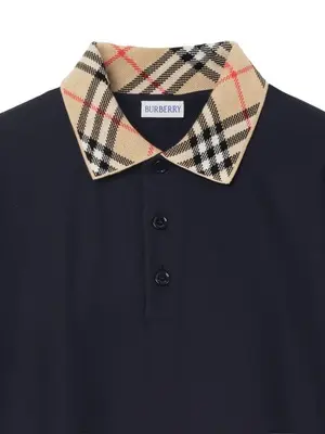Burberry Check Collar Short Sleeved Polo Shirt