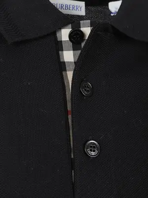 Burberry Check Collar Short Sleeved Polo Shirt