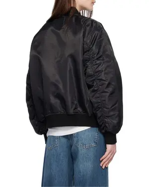 ANINE BING Leon Satin Zipped Bomber Jacket
