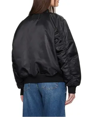 ANINE BING Leon Satin Zipped Bomber Jacket