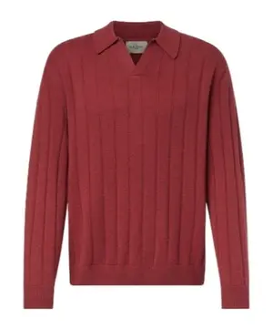 Le Kasha Sitia Cashmere Polo Sweater - Red