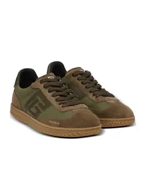 Balmain Leather And Canvas Swan Trainers