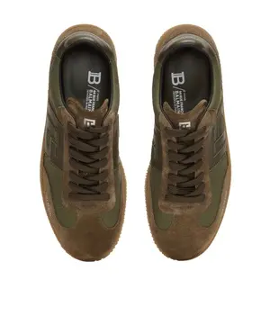 Balmain Leather And Canvas Swan Trainers