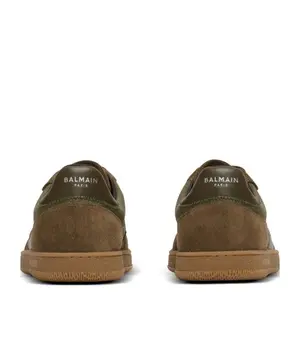Balmain Leather And Canvas Swan Trainers