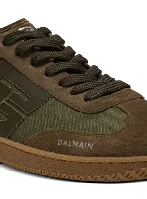 Balmain Leather And Canvas Swan Trainers