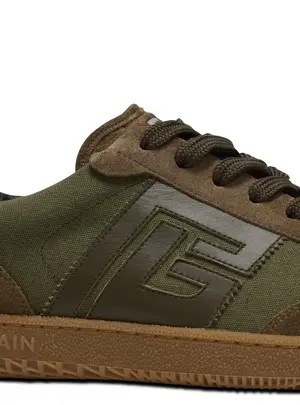 Balmain Leather And Canvas Swan Trainers