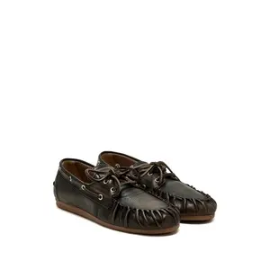 ALOHAS Ruched Lace-up Flat Shoes