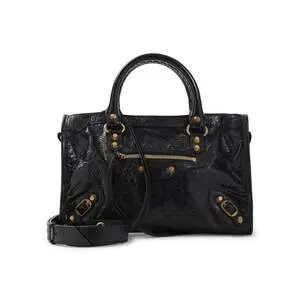 Balenciaga Lamb Leather Shoulder Bag - Black
