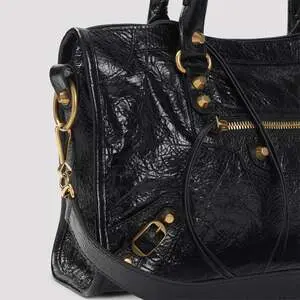 Balenciaga Lamb Leather Shoulder Bag - Black