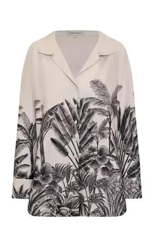 ANDRES OTALORA Oversized Printed Linen Shirt