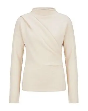 Helmut Lang Merino Wool Blend Turtleneck Sweater - Ivory