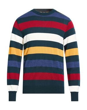 Paul & Shark Virgin Wool Striped Crewneck Sweater - Green