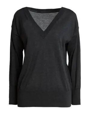 Alpha Studio The Fine Essentials Sweater Charcoal Size Cashmere