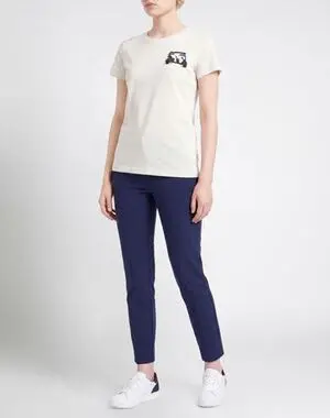 EA7 Cotton T-shirt With Appliqu - Beige