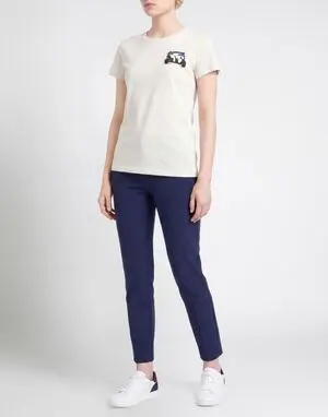 EA7 Cotton T-shirt With Appliqu - Beige
