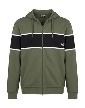 EA7 Sweatshirt Military Size Cotton, Elastane - Green