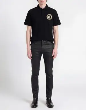 Just Cavalli Polo Shirt Size Cotton - Black