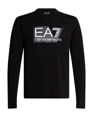 EA7 Man T-shirt White Size Xxs Cotton, Elastane Black