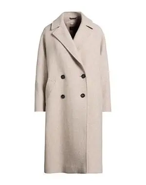 Cinzia Rocca Coat In Wool And Polyamide - Beige