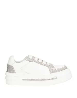 Rene Caovilla Calfskin Embellished Flatform Sneakers - Silver