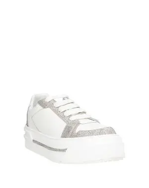 Rene Caovilla Calfskin Embellished Flatform Sneakers - Silver
