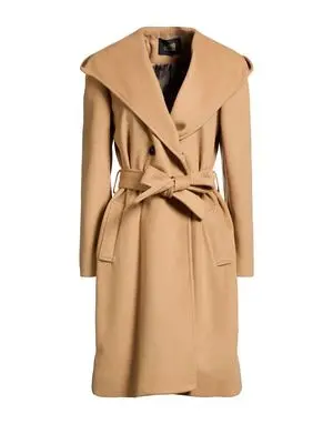 Roberto Cavalli Wool Blend Belted Coat - Camel
