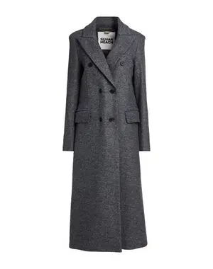 SILVIAN HEACH Double-breasted Military Polyester Coat - Grey
