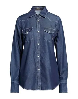 MOORER Denim Shirt With Silk Blend