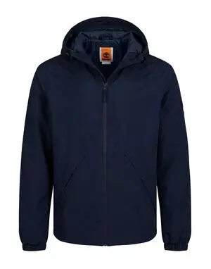 Timberland Khaki Nylon Hooded Jacket With Logo Detail - Navy