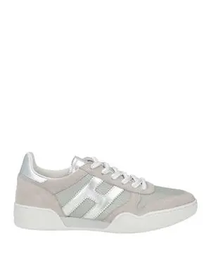 Hogan Sneakers Taupe Size Leather, Textile Fibers - Grey