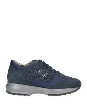 Hogan Leather Sneakers With Metallic Accents - Blue
