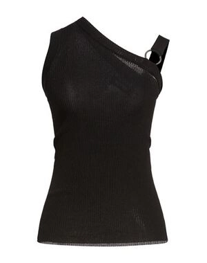 Moschino Ribbed Knit One Shoulder Top - Black