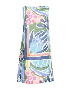 120% Lino Mini Dress Size Linen - Blue
